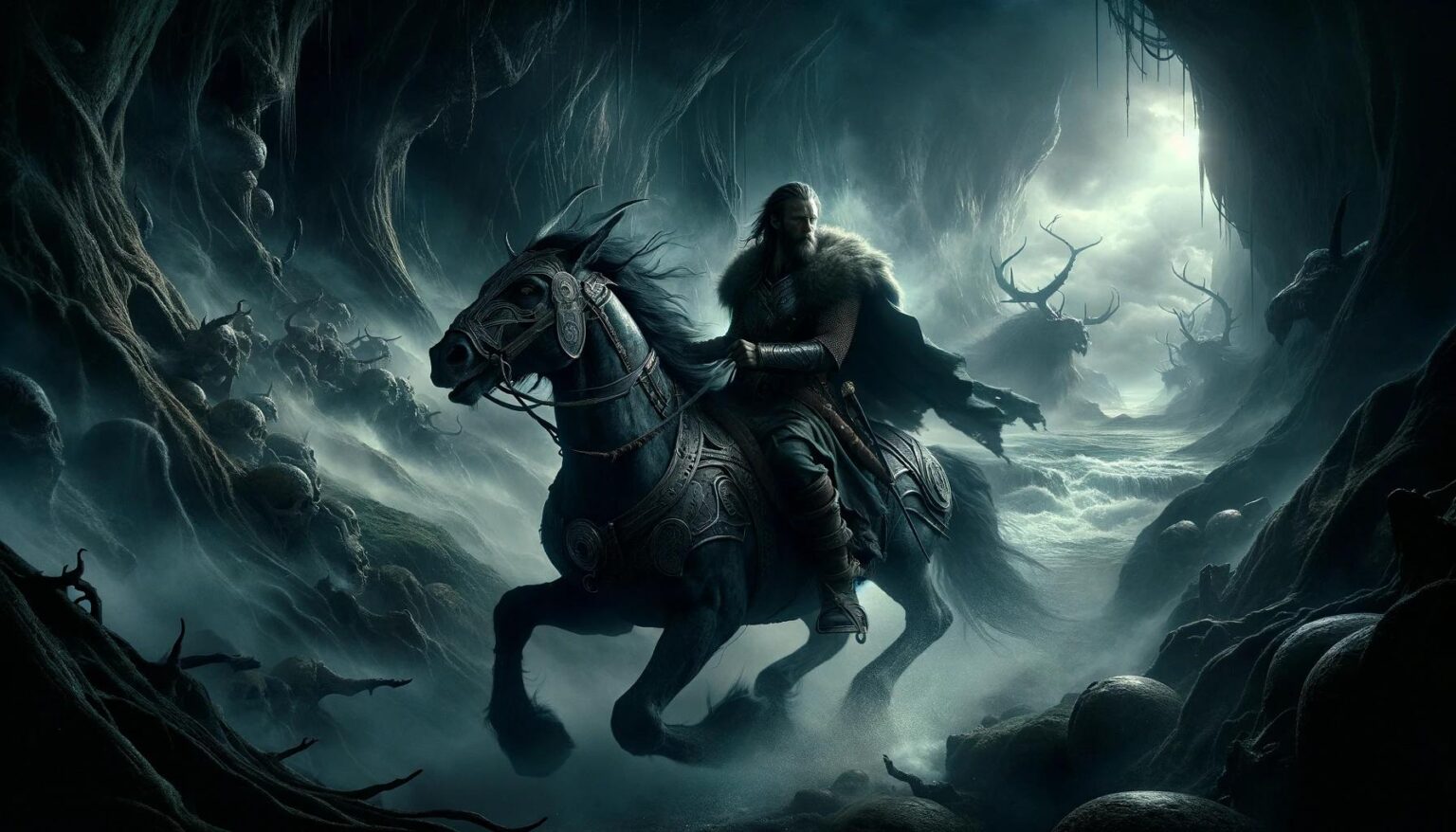 Hermod’s Descent into Hel: A Journey of Bravery and Loyalty - Viking Style